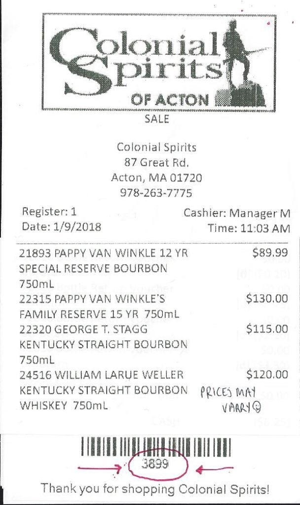Colonial Spirits Bourbon Lottery - Colonial Spirits