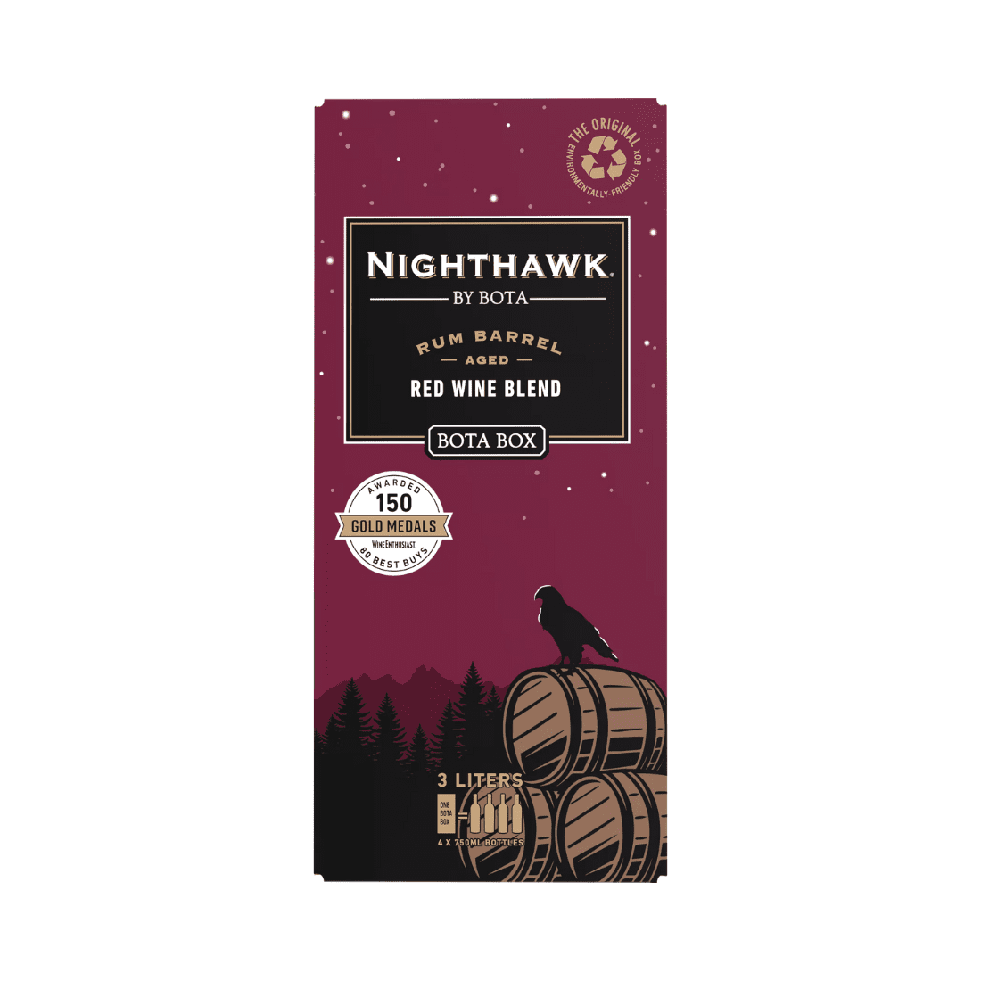 Bota Box 3l Nighthawk Black Rum Barrel Red Blend - 3l | Colonial Spirits